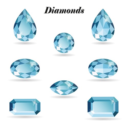 Set of seven gems Royalty Free Vector Image - VectorStock