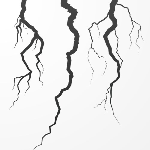 Crack wall line effect ground broken Royalty Free Vector