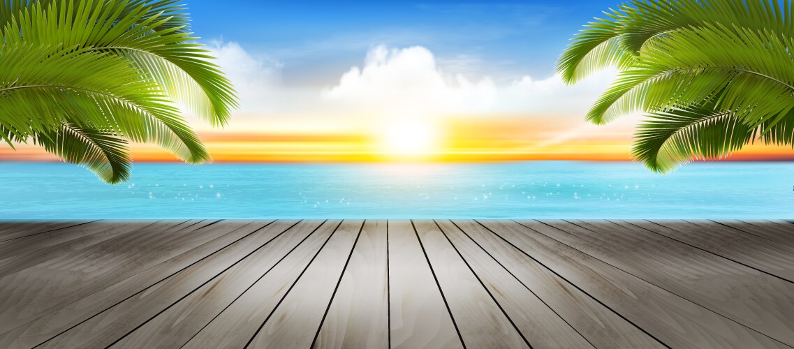 Tropical beach background Royalty Free Vector Image
