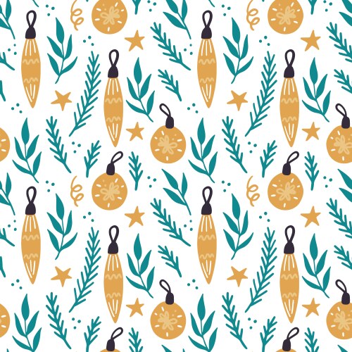 Seamless pattern with a collar ball fish doodle Vector Image