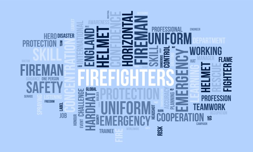 Firefighters day word cloud template career Vector Image