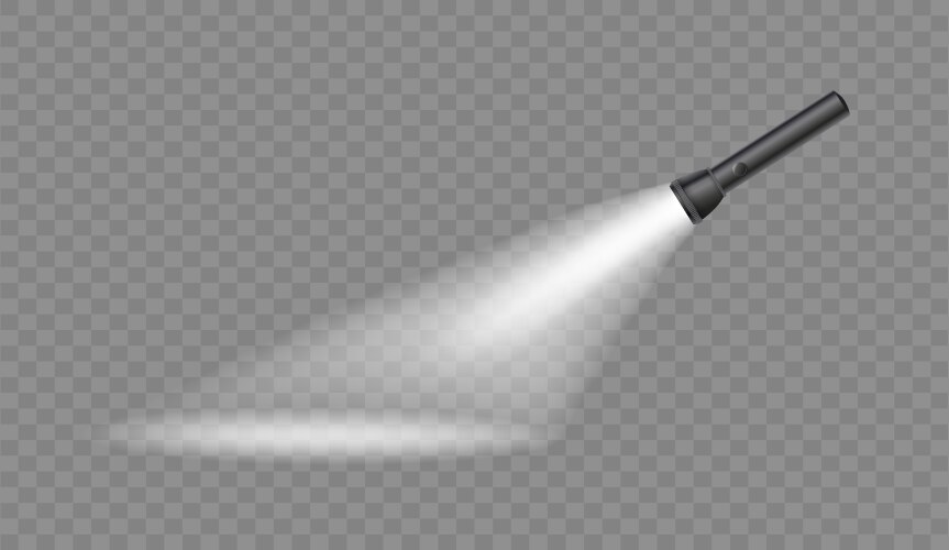 Flashlight on a transparent background shine Vector Image