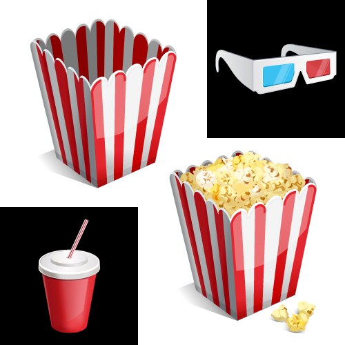 Popcorn box detailed icon Royalty Free Vector Image