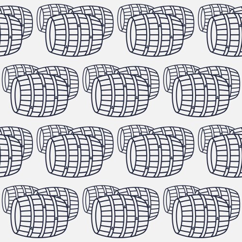 Seamless pattern with wooden barrels Royalty Free Vector