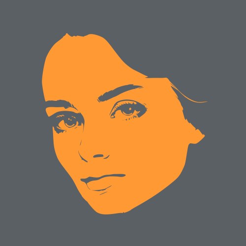 Young woman face front view in low key style Vector Image
