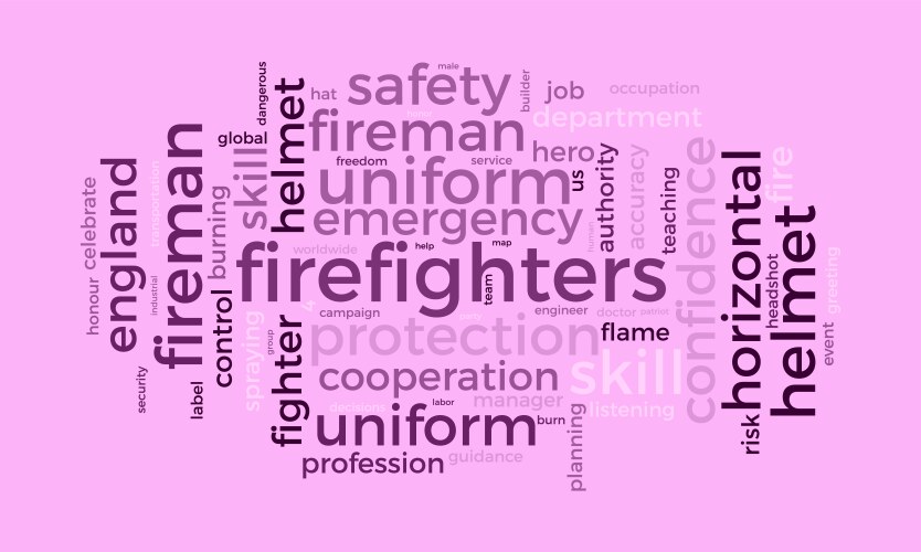 Firefighters day word cloud template career Vector Image