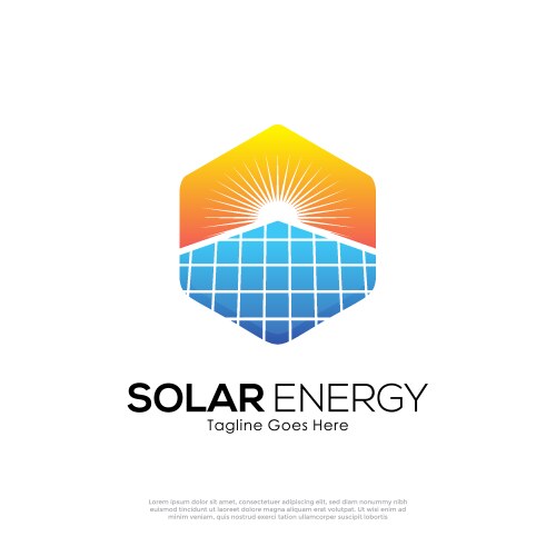 Geometric solar energy logo design template Vector Image