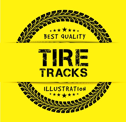 Tire tread marks infographic Royalty Free Vector Image