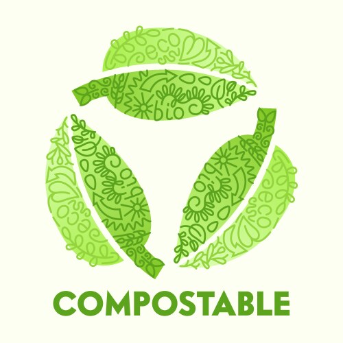 Biodegradable plastic free icon - compostable Vector Image
