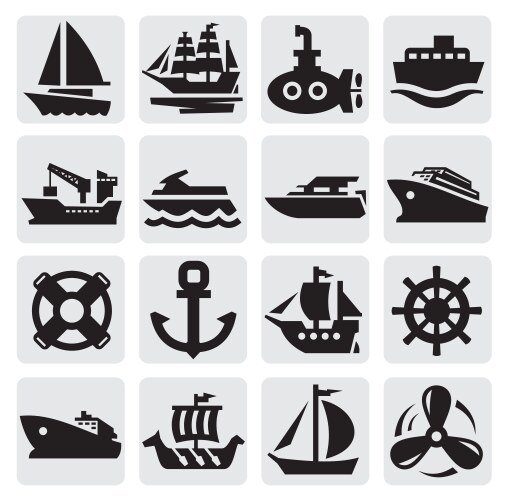 Sea ships and boats from above Royalty Free Vector Image