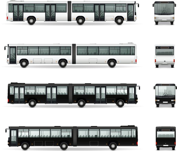 Bus realistic set Royalty Free Vector Image - VectorStock