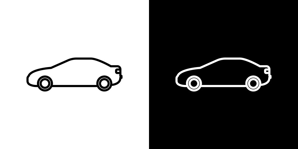 Car side view icon set vehical symbol Royalty Free Vector