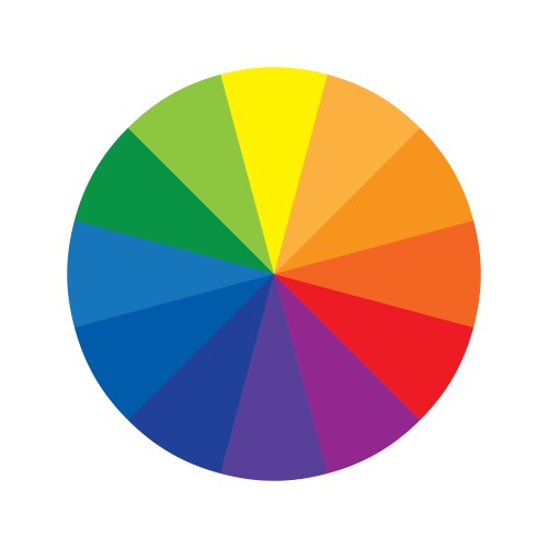 24 parts color wheel with numbers cmyk amount Vector Image