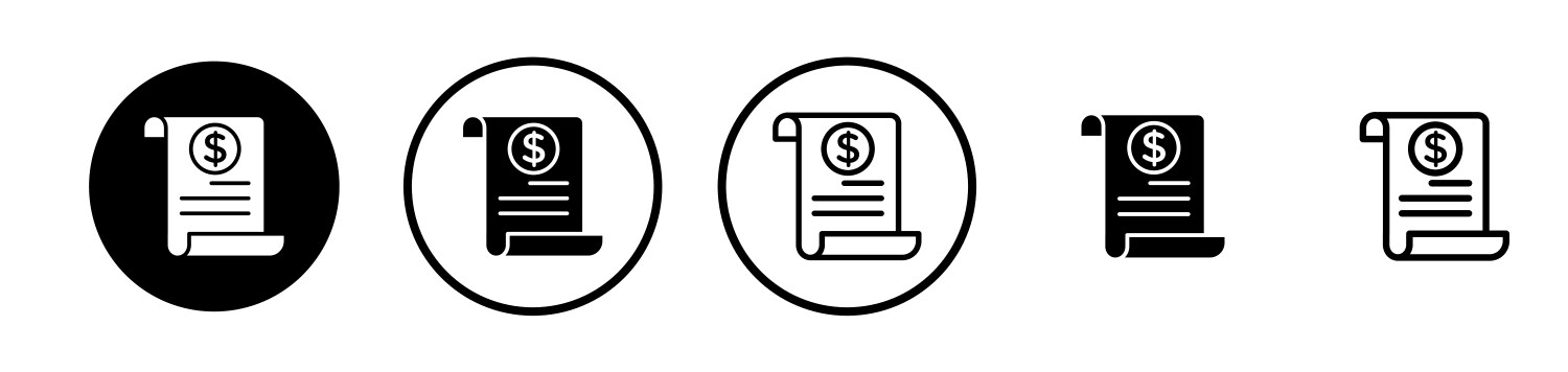Invoice icon set on white background Royalty Free Vector