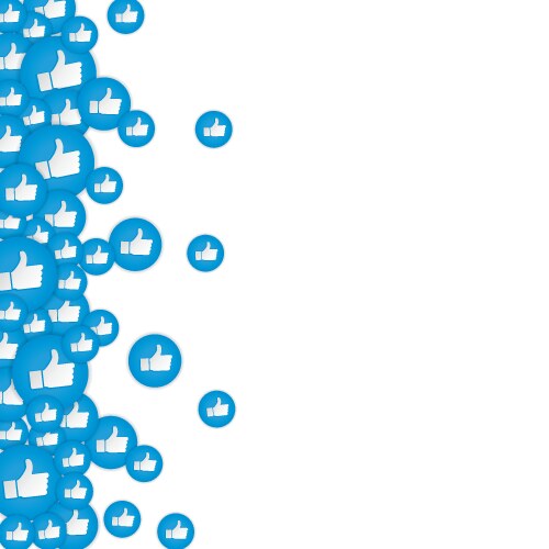 Rain bright blue social likes pattern on white Vector Image