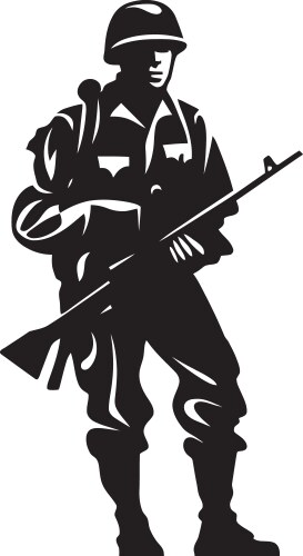 Commando precision elegant soldier with gun logo Vector Image