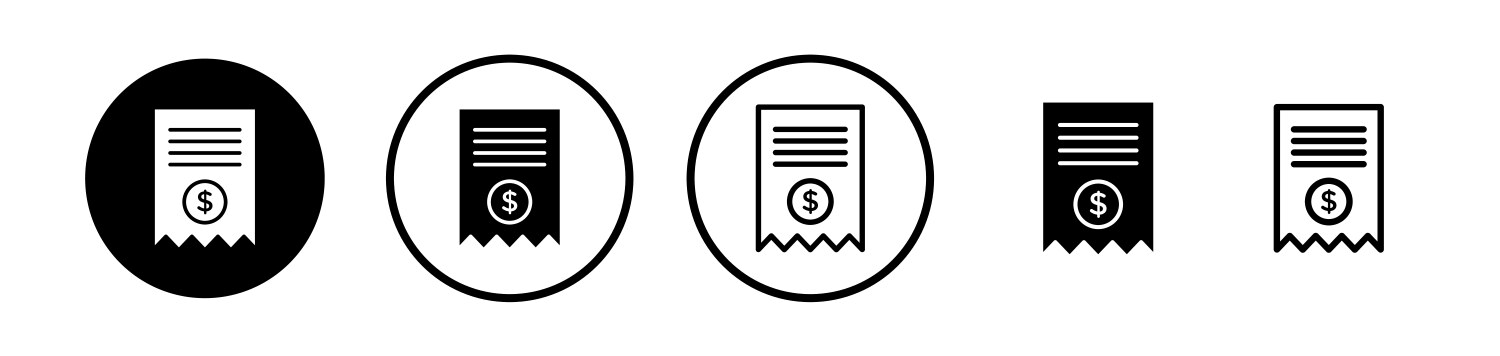 Invoice icon set on white background Royalty Free Vector