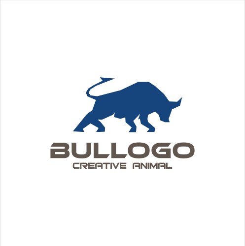 Simple abstract bull logo line art design Vector Image