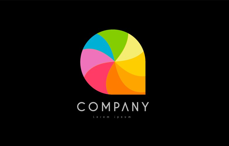 A rainbow colors logo icon alphabet design Vector Image