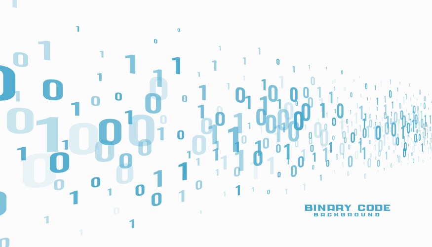 Zero and one binary number system white Royalty Free Vector