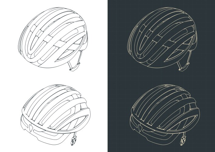 Special forces soldier helmet isometric blueprints