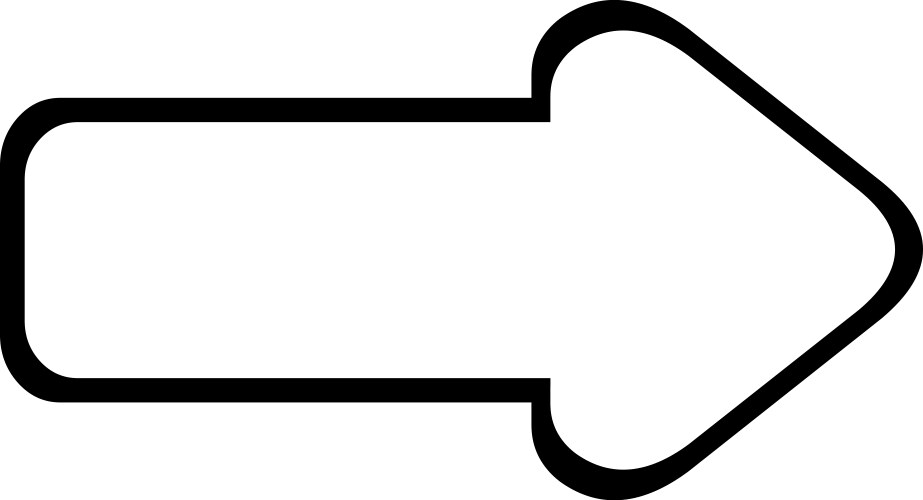 Black and white icon curve arrow right side Vector Image