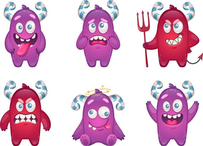 Cute monsters set Royalty Free Vector Image - VectorStock
