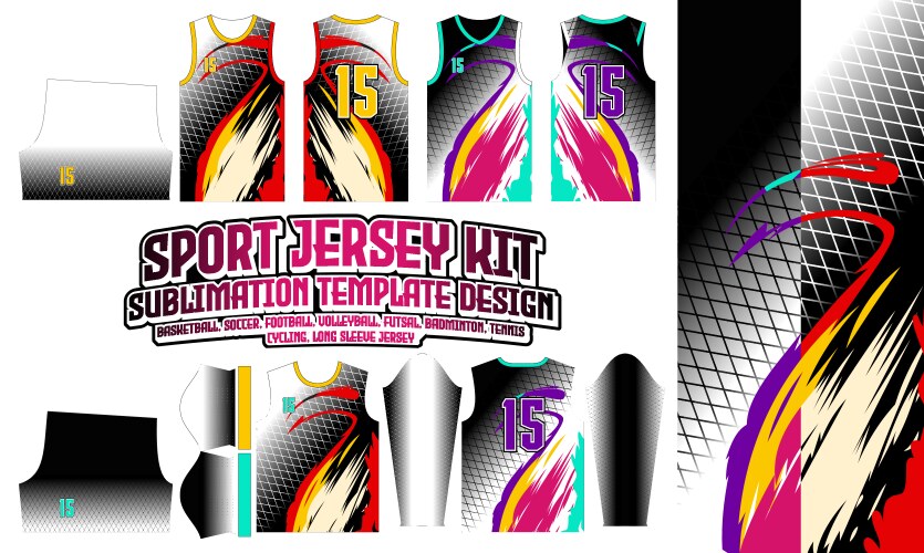 Sports pattern sublimation jersey design Vector Image