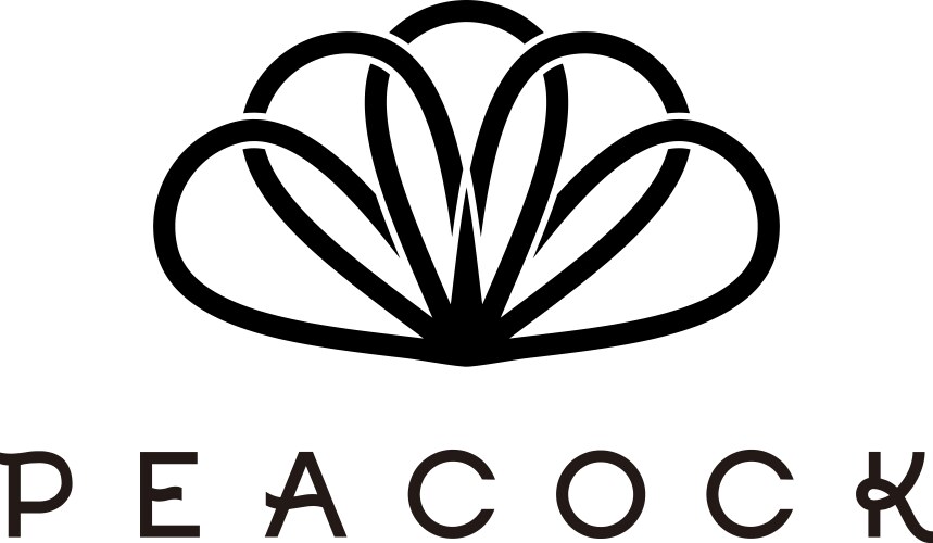 Peacock logo design simple minimalist Royalty Free Vector