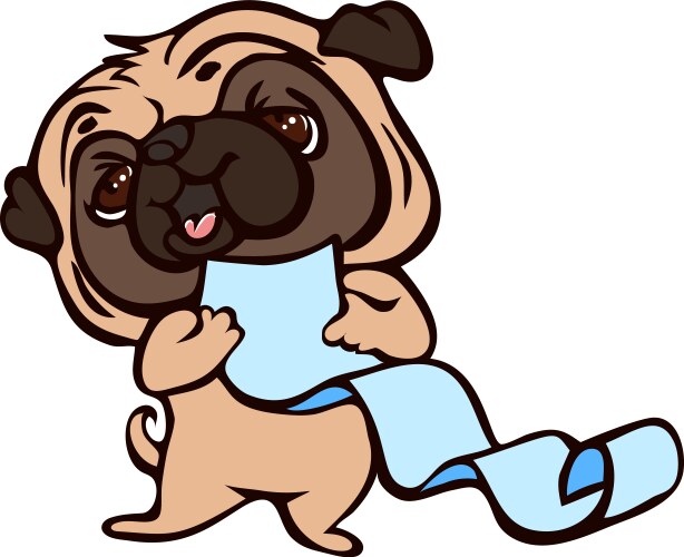 Shocked pug icon cartoon style Royalty Free Vector Image