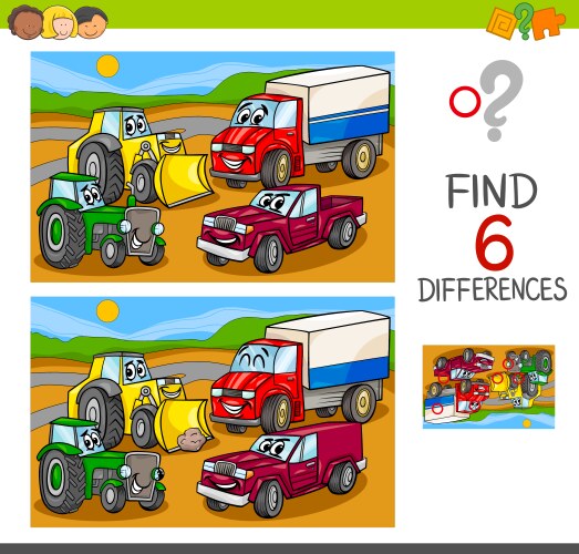 Find the differences game Royalty Free Vector Image