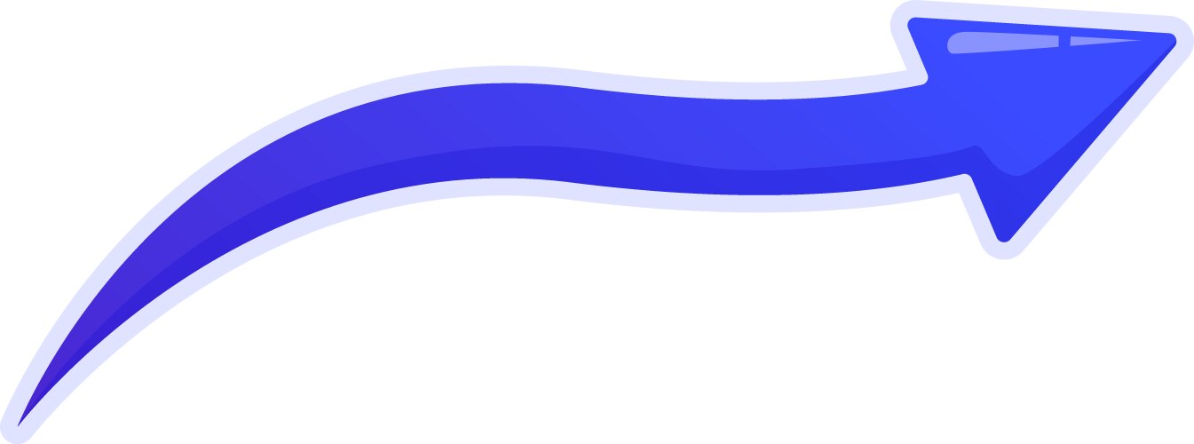 Blue wavy arrow flying across image pointing right