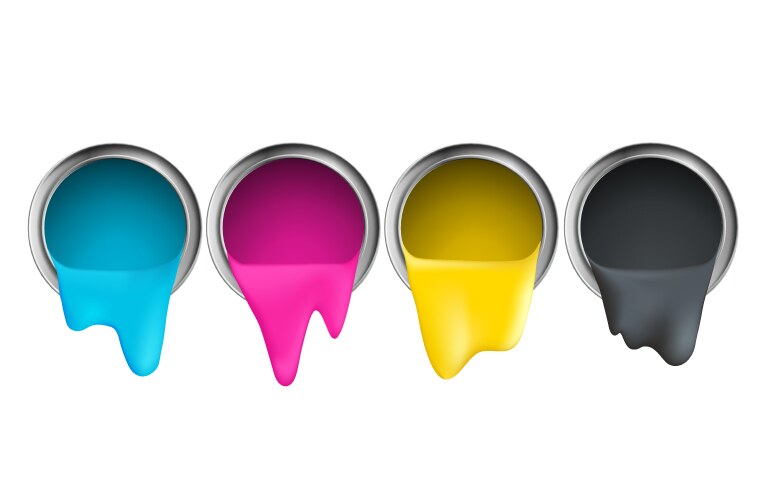 Bucket of paint cmyk Royalty Free Vector Image
