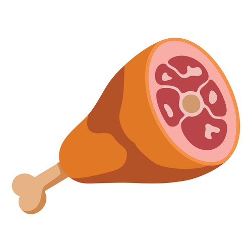Cartoon Ham Icon - Food Product Royalty Free Vector Image