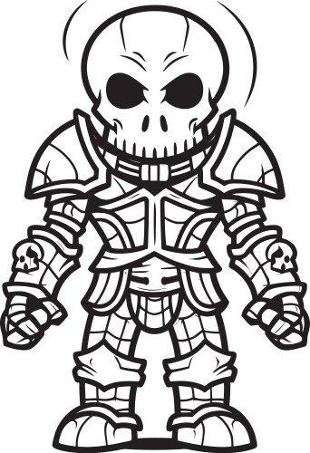 Dark defender skeleton knight logo design Vector Image