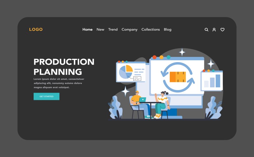 Production and quality concept flat Royalty Free Vector