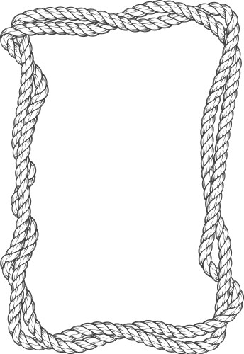 Square rope frame with knots and loops Royalty Free Vector