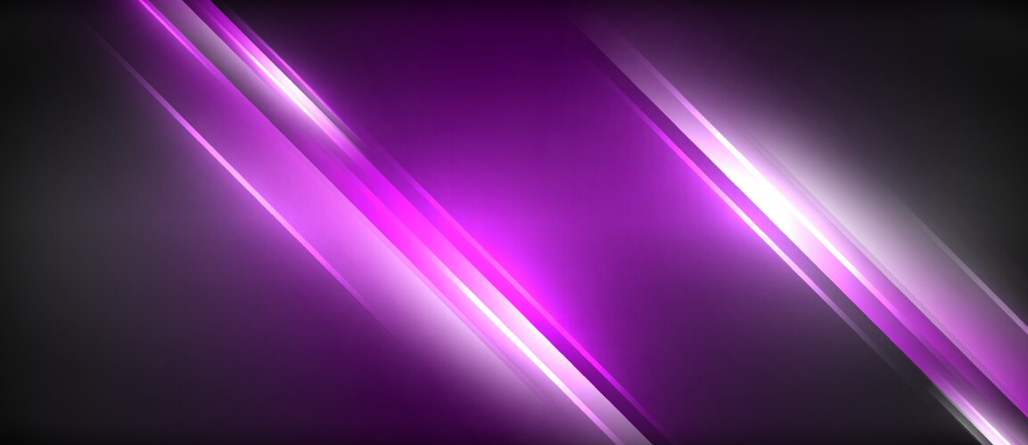 A violet light beam shines on a dark backdrop Vector Image