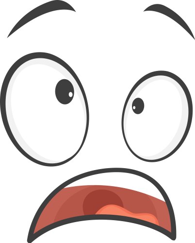 Cartoon face scared character emotion Royalty Free Vector