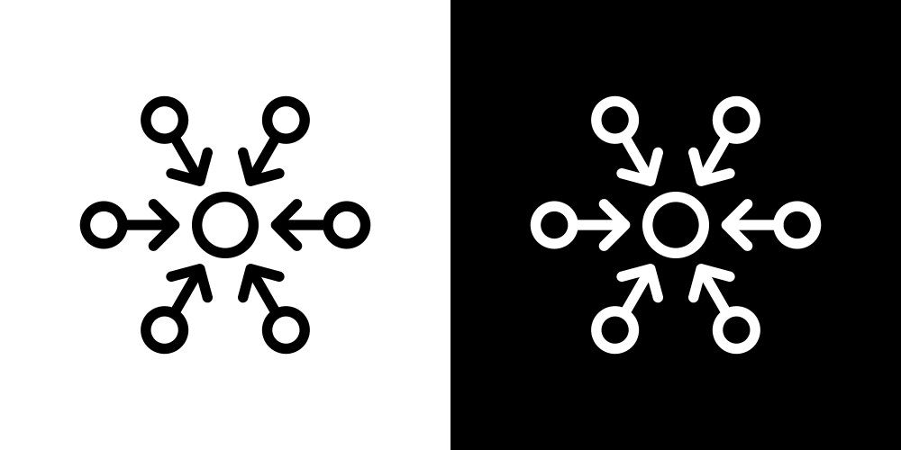 Centralized icon set enterprise data hub symbol Vector Image