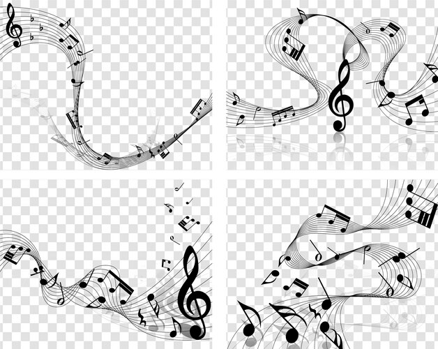 Music notes staff icons background Royalty Free Vector Image