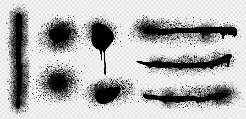 White paint spray brushes ink splashes and lines Vector Image