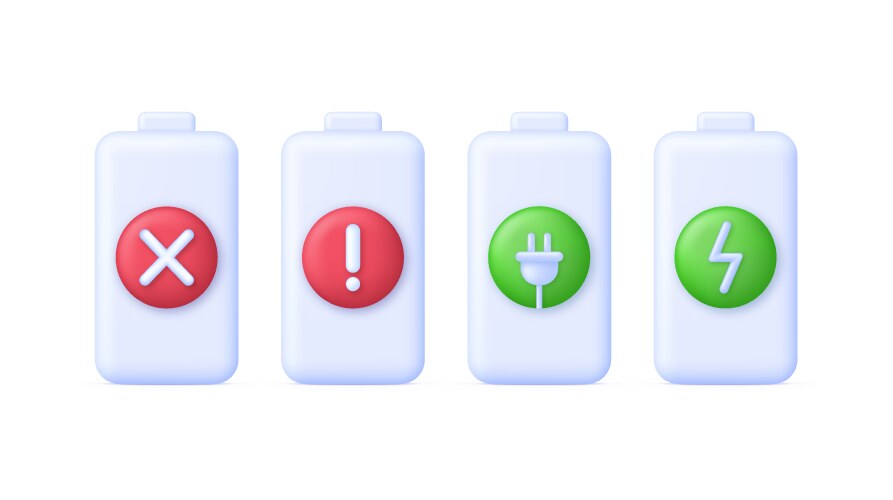 3d battery icon the battery is charging Royalty Free Vector
