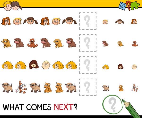 Pattern with animal and children characters Vector Image