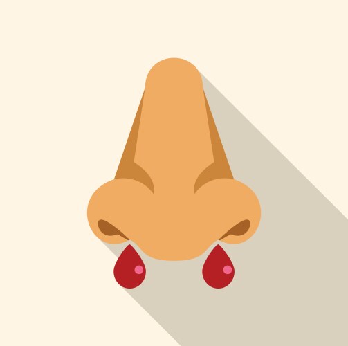 Human nose bleeding blood injury icon showing Vector Image
