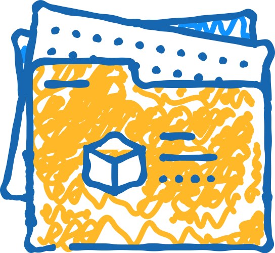 Project folder icon doodle Royalty Free Vector Image