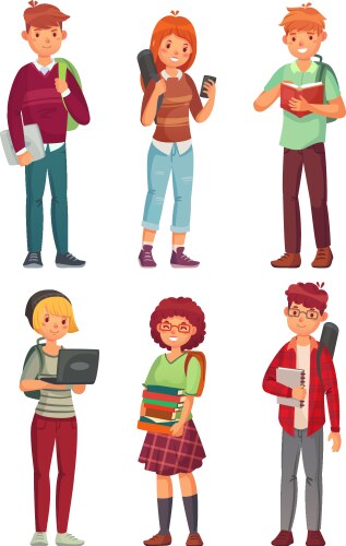 Students indian on white Royalty Free Vector Image