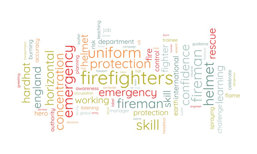 Firefighters day word cloud template career Vector Image