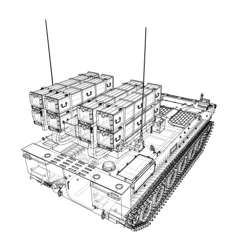 Multiple launch rocket system grad image Vector Image