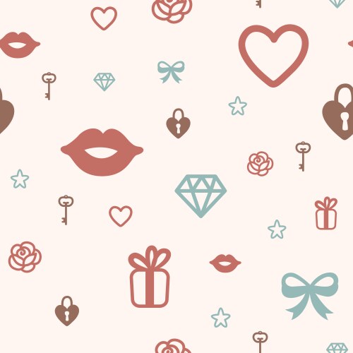 Love symbols seamless pattern happy valentine s Vector Image